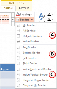 Table Borders: Toggle Visibility of Table Borders - Presentations Glossary